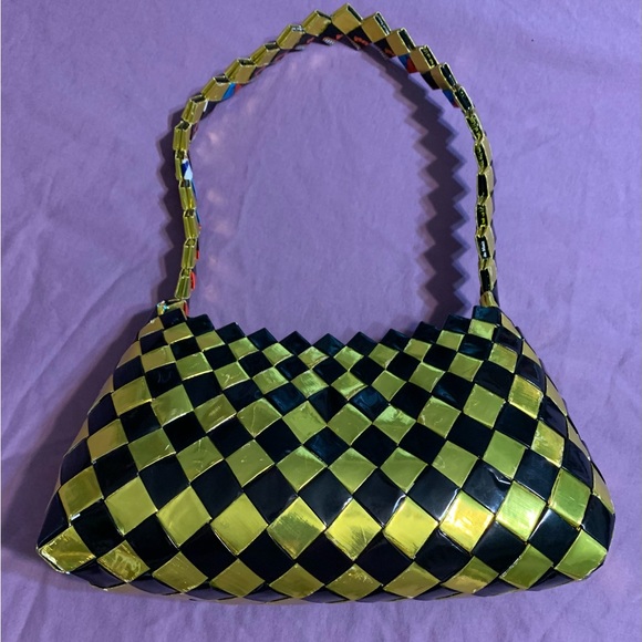 Bags | Candychip Wrapper Black And Gold Purse | Poshmark